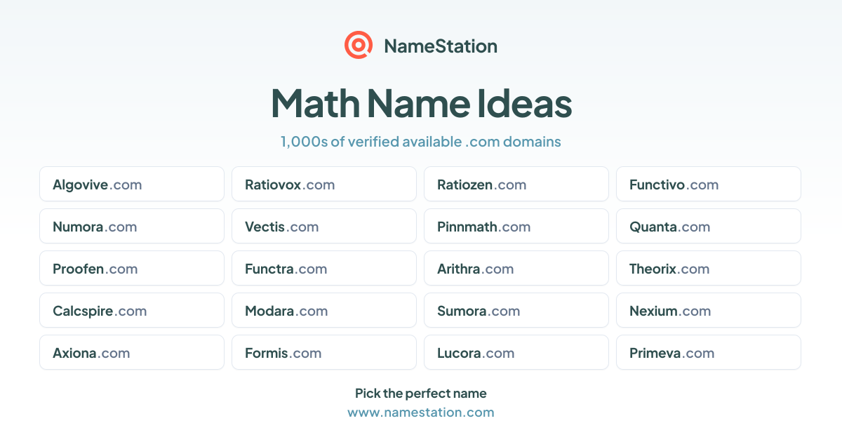 50+ Math Business Names | Name Ideas & Generator | NameStation